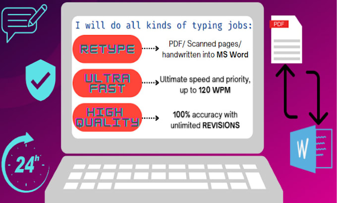 Quickly type any data entry job retype document by Titchyy | Fiverr