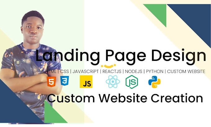 Create a landing page design with html css javascript reactjs python ... Create a landing page design with html css javascript reactjs python ...