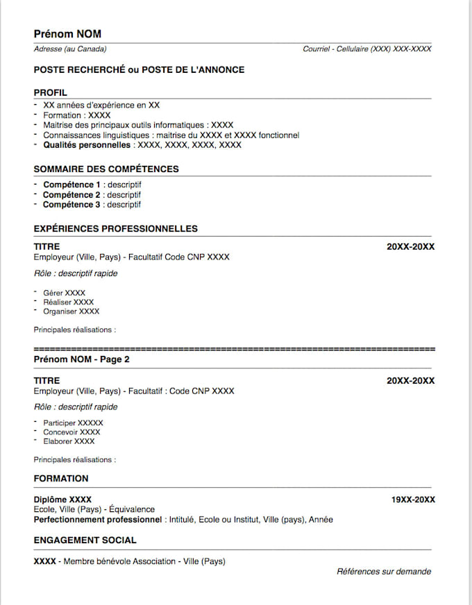 Write a resume for your immigration and job application by ...