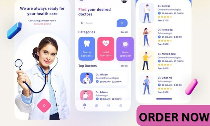 Build doctor app hospital app telemedicine app medical app health app ...