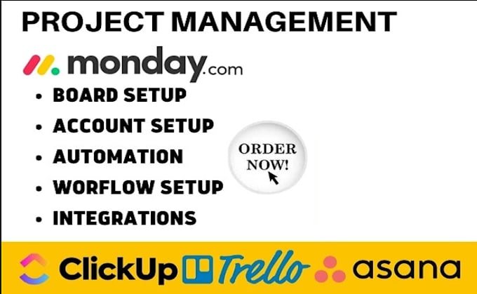 Set up project management on monday com with monday crm monday board clickup by Godslight_ | Fiverr