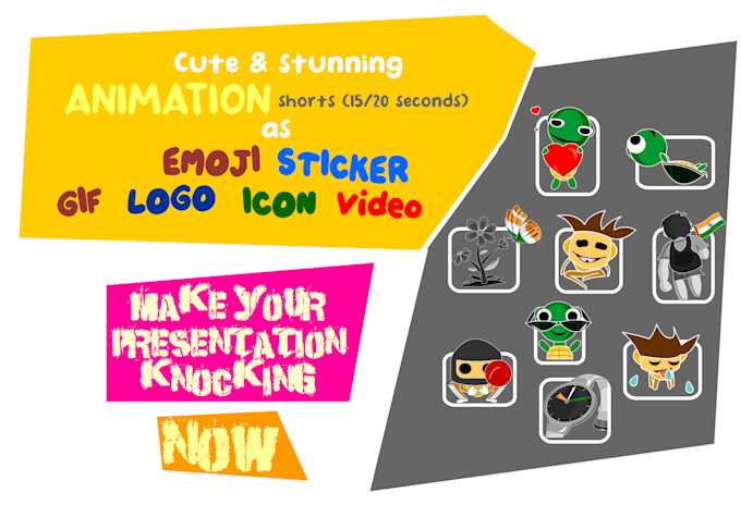 Make animated sticker packs, emojis, animated gif by Shibasishghoshh ...