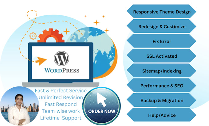 Customize, error fix, and redesign the wordpress website by Wpmorsalin | Fiverr