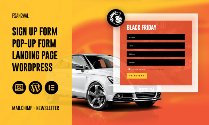 Make mailchimp landing page or wordpress signup form or popup form autoresponder by Fsan2val ...
