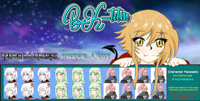 Do custom rpgmaker mv and mz facesets by Bk_gaming | Fiverr
