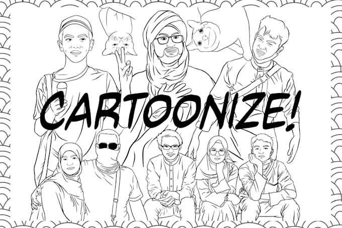 Draw simple cartoon line art from your picture by Astronut_923 | Fiverr