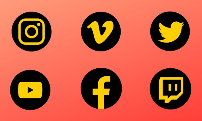 Design custom social media icons by Yellowink22 | Fiverr