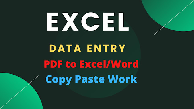 Do data entry, pdf to excel, copy paste, web research by Dijanour | Fiverr