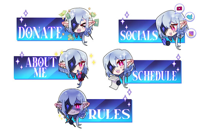 Make twitch button illustrations by Nikkilavenki | Fiverr