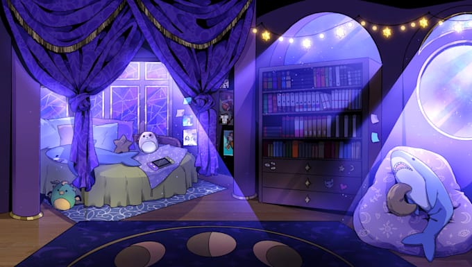 Draw vtuber model background room for you by Nikkilavenki | Fiverr