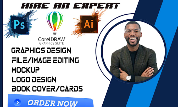 Do adobe photoshop coreldraw graphic design indesign, cartoon portrait ...