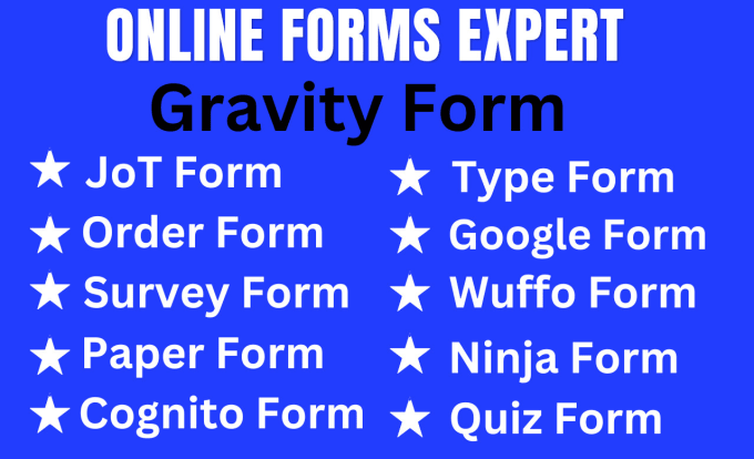 Create jotform, online form, google form, order form, typeform, surveys ...