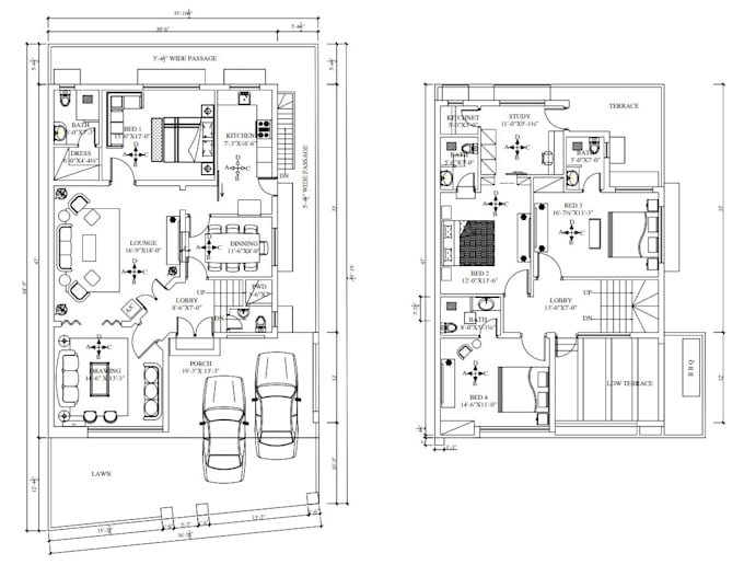 Diseño de planos de planta en autocad 2d, planos de planta ...