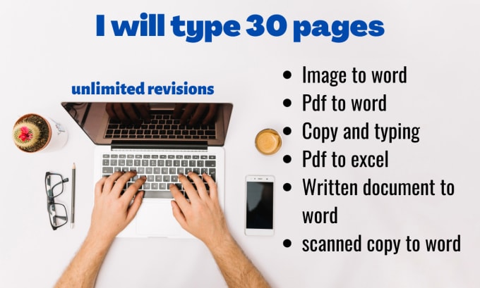 Manually retype your 20 scanned pages, pdf to word or excel by ...