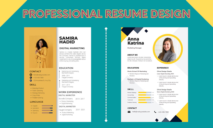 Design professional resume, cover letter and linkedin profile by Samra ...
