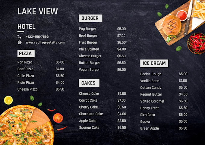 Design professional food menu restaurant menu card flyer brochure by ...