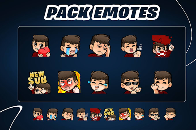 Sell cheap twitch emotes pack very fast delivery by Meitodesign | Fiverr