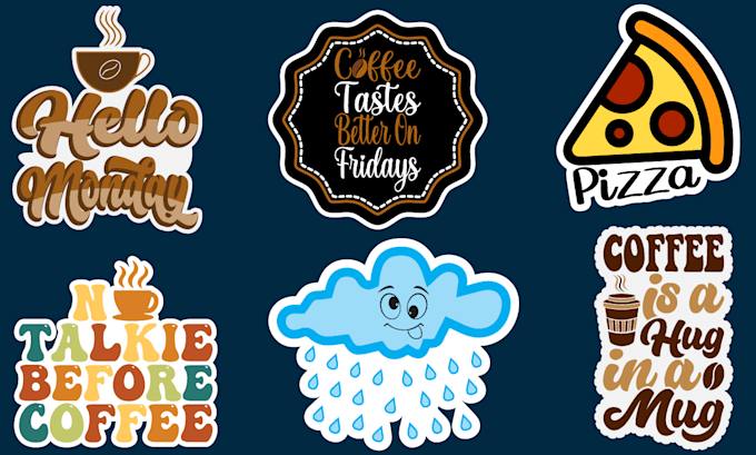 Create eye catching typography sticker designs by Mdtusharali365 | Fiverr