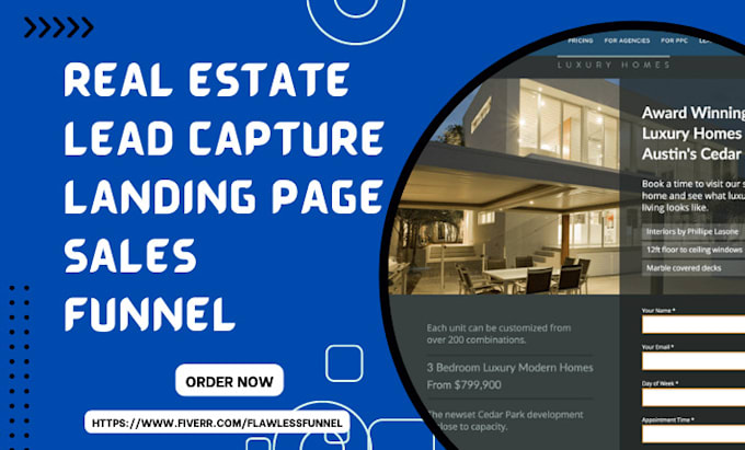 Design real estate landing page realtors landing page funnel set up ...