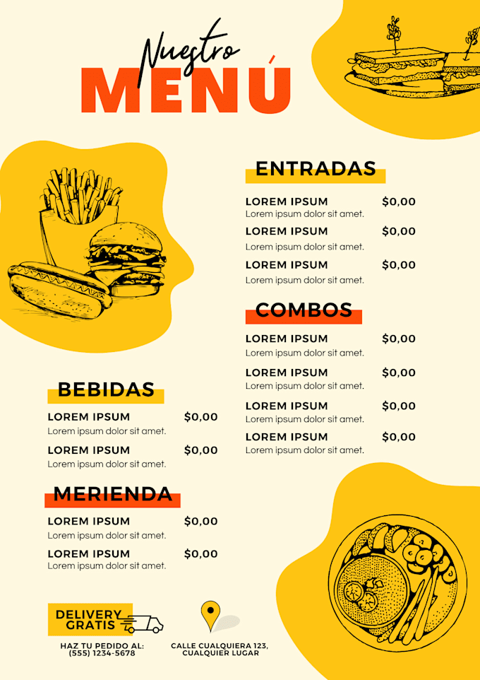 Do an impressive restaurant menu design by Juanpablorosale | Fiverr