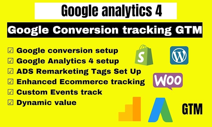 Create or fix google analytics 4, conversion tracking gtm, ga4 ecommerce by Ads_expart1 | Fiverr