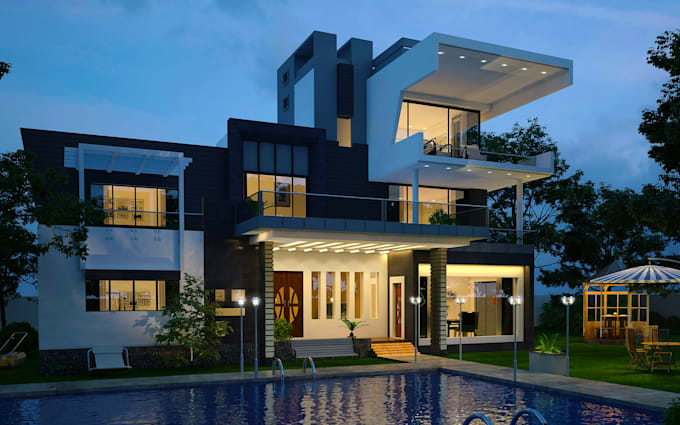 Make 3d realistic rendering of house , apartment and commercial building by Kakaengineering | Fiverr