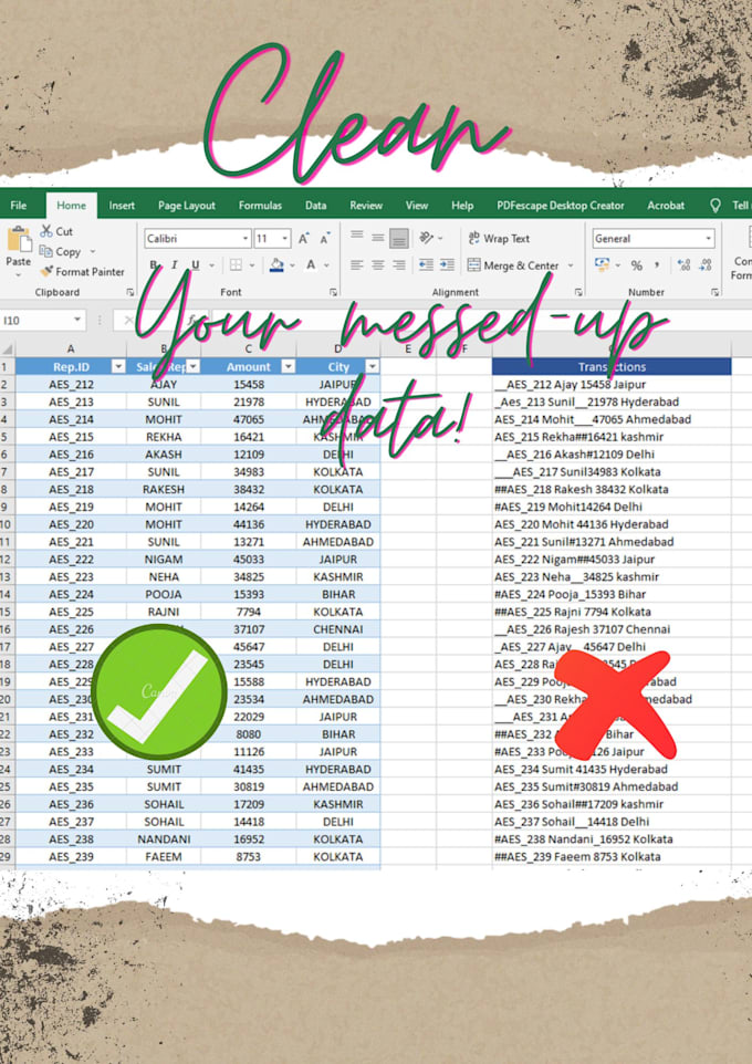 Separate, clean, merge, and organize the data in ms excel by Faakhan19 | Fiverr