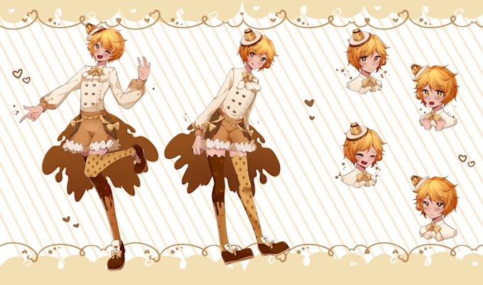 Draw anime style character design sheet for you by Sweet_lia | Fiverr