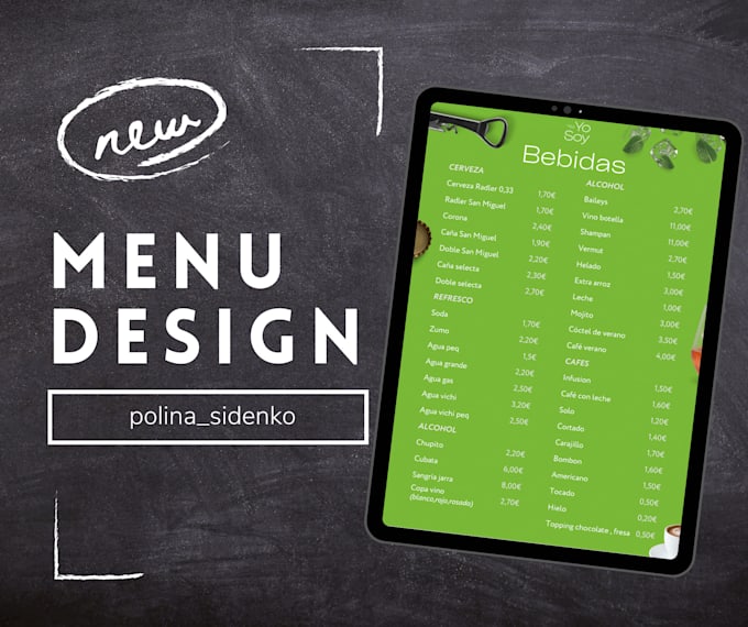 Printable digital menu or by qr code for your restaurant, bar or local ...
