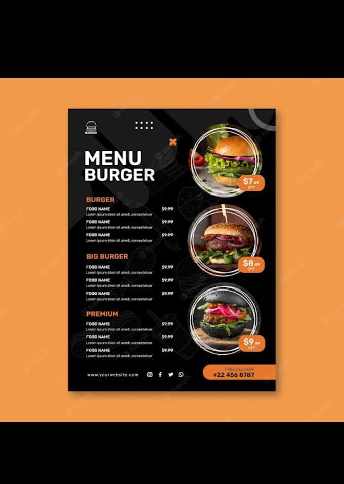 Do menu cards design for you on a good budget by Zobaer1ken | Fiverr
