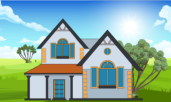 Draw colorful sketch of your house or buidling by Shani_artpro | Fiverr