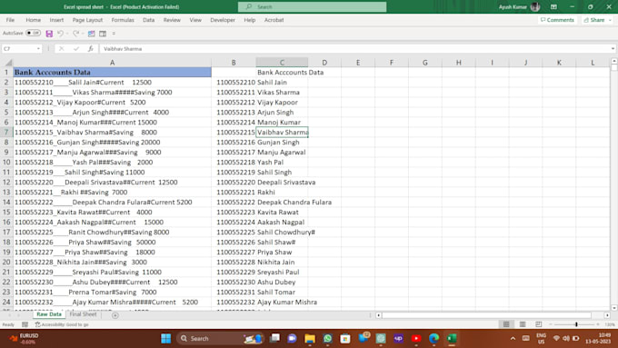 Do data cleaning,editing sorting ,or seperate excel or csv by Ayush2376 | Fiverr