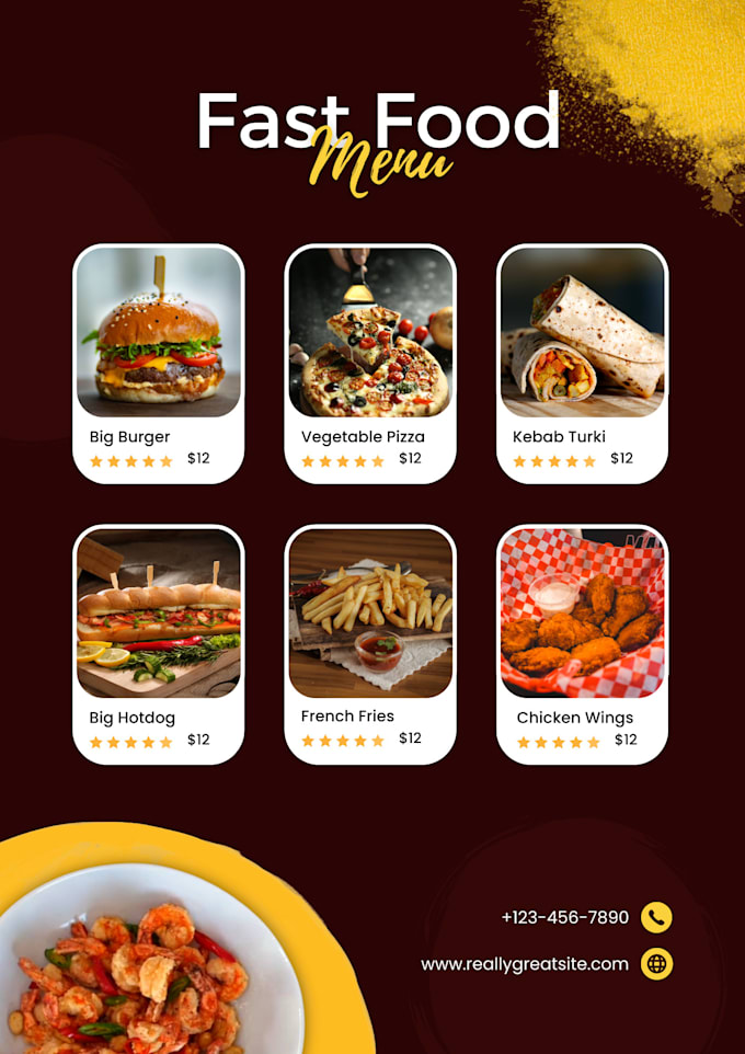 Design amazing suitable restaurant food menu by Huxtex | Fiverr