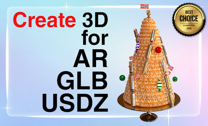 Create fast gltf, glb, nft, usdz 3d model for ar, vr by Multiversepro | Fiverr