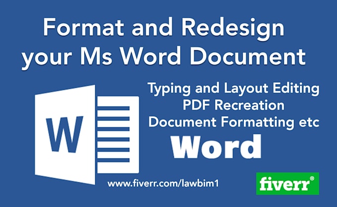 Create, edit, format and design ms woard document by Asgharm380 | Fiverr