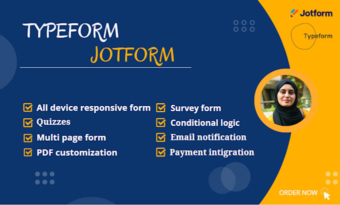 Create responsive online from, survey using typeform and jotform by ...
