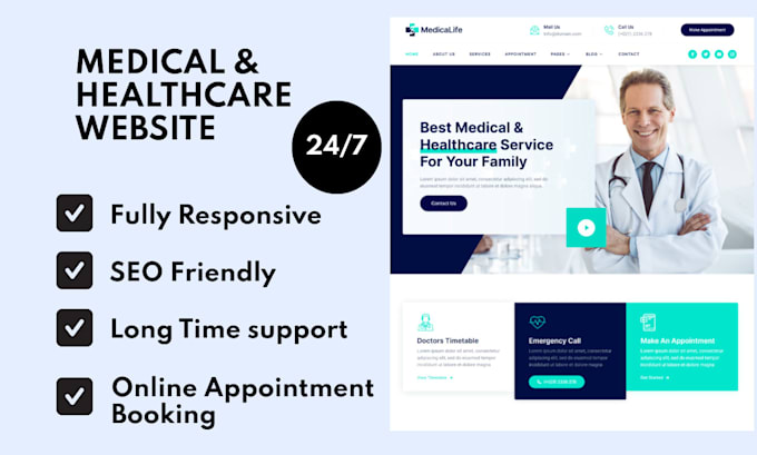 Build healthcare, medical, dentist, and doctor website by Ahmedcoagency ...