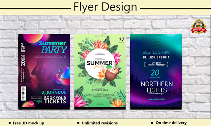 Design eye catchy club, event, party, dj and sport flyer design in 8 ...