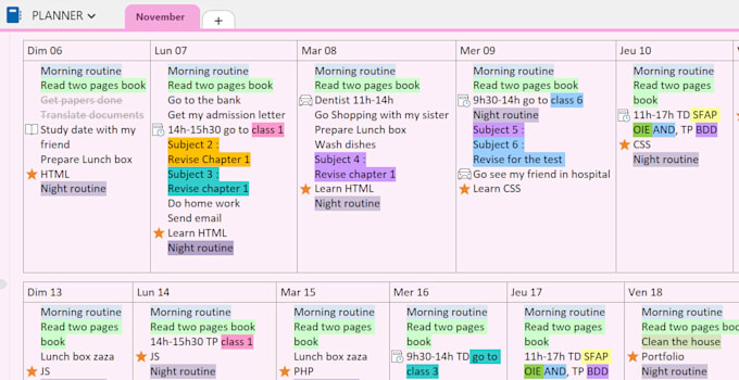 Create a personalized aesthetic planner on microsoft one note phone ...