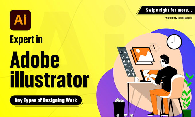 Do graphic illustrator work and design anything in adobe illustrator by ...