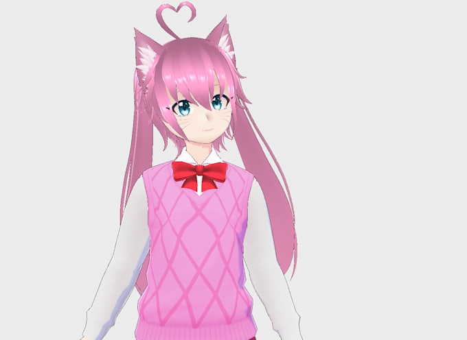 Create a 3d vtuber avatar in vroid studio by Lulunekomimi | Fiverr