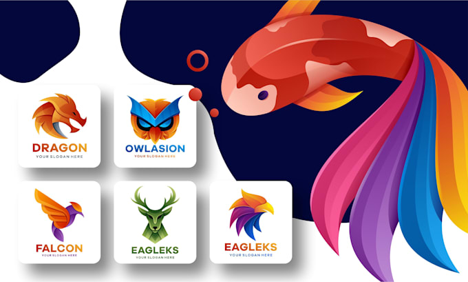 Create modern animal gradient logo design by Yuanesei | Fiverr