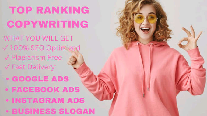 Write high converting business slogan, facebook ads, google ads ...