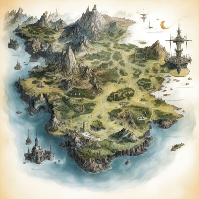 Draw digital fantasy maps for your rpg game for you by Cazimiracloete2 ...