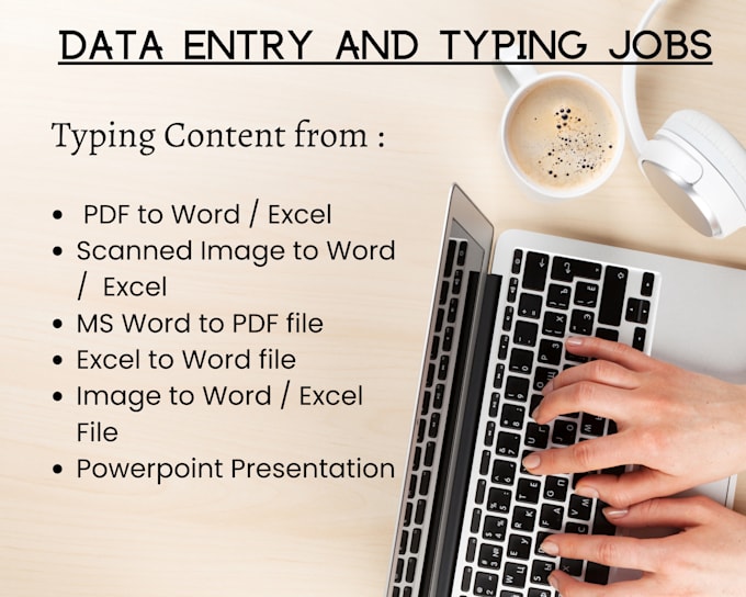 Can do any kind of typing and data entry job by Teena1002 | Fiverr