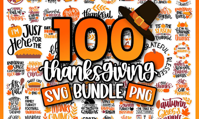 Provide 100 thanksgiving svg bundles fall svg thankful svg by ...