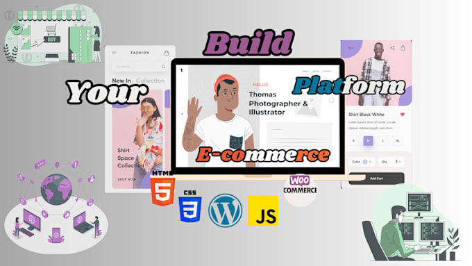 Build your ecommerce website by wordpress, custom html,css,js and woo commerce by ...