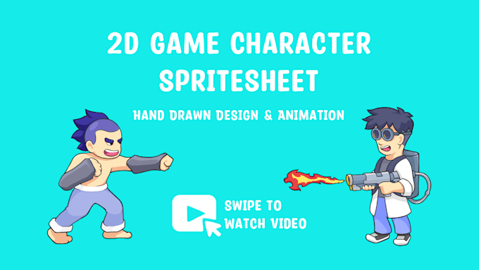 Create 2d game character and sprite sheet animation by Kairaster | Fiverr
