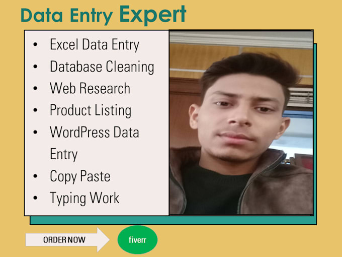 Do excel,data entry, job 1 day delivery by Deepakpandit010 | Fiverr