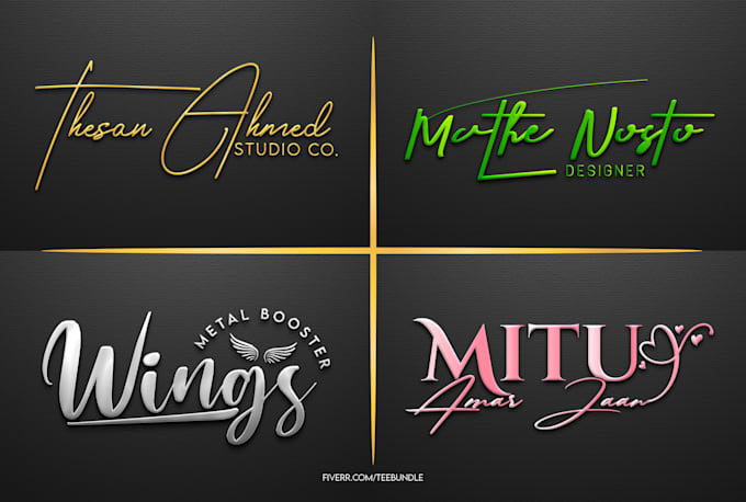 Do modern minimalist signature logo design for you by Teebundle | Fiverr